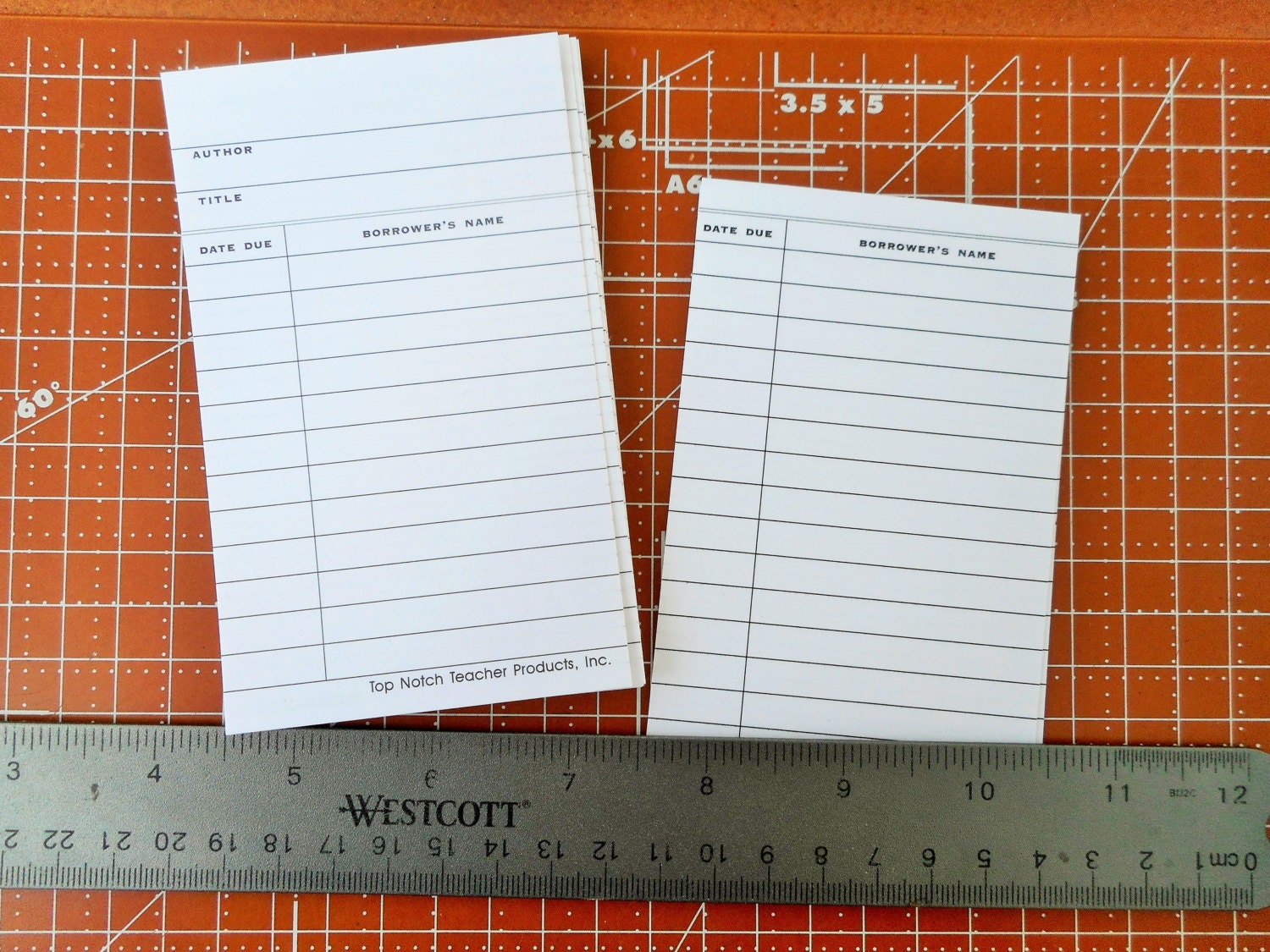 20 Library Cards White Checkout Cards - Etsy