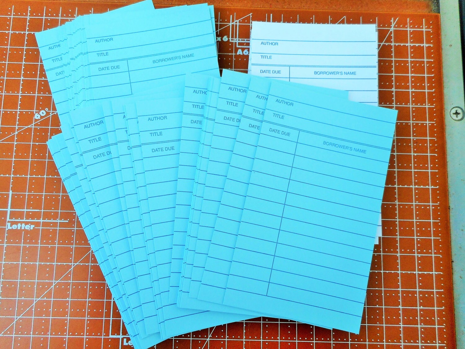 Library Cards Set of 20 Check Out Cards Light Blue - Etsy