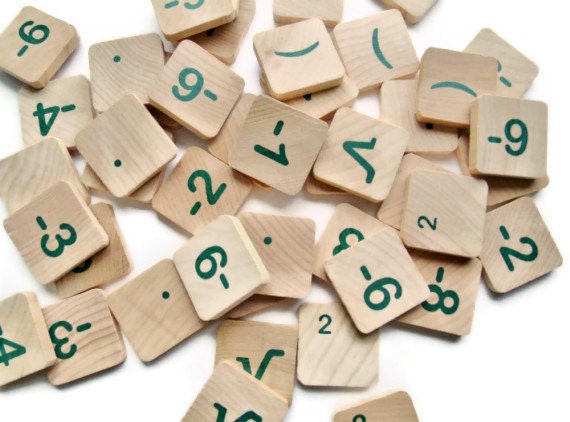 Wood Number Tiles Math Game Tiles Set of 50 - Etsy UK