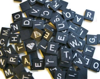 Black Scrabble Tiles | Etsy