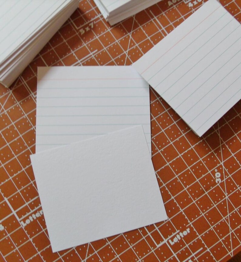 200 Half Size Index Cards , Vertically Oriented White Cards - Etsy