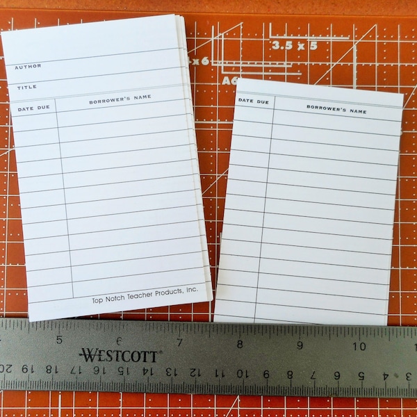Blank Library Cards - Etsy