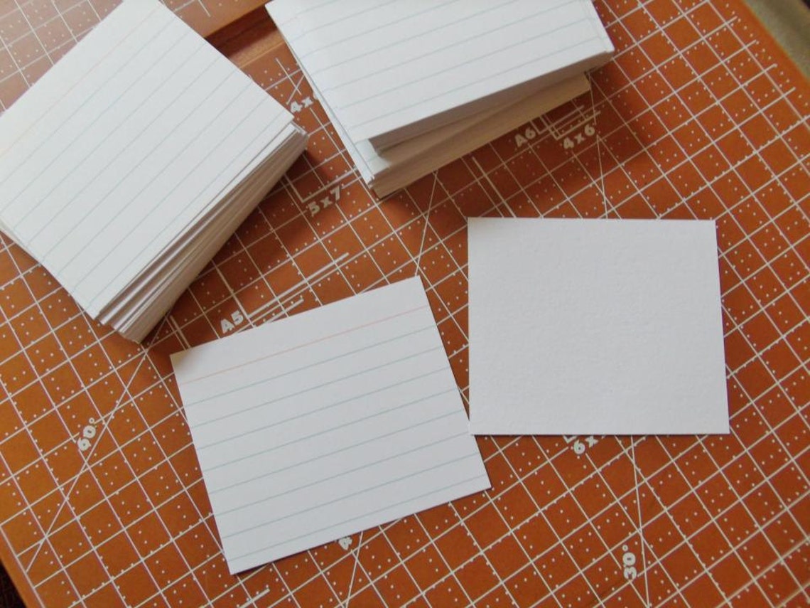 200 Half Size Index Cards , Vertically Oriented White Cards - Etsy