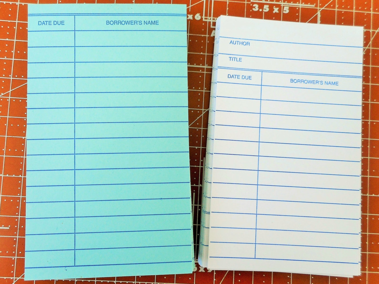 Library Cards Set of 20 Check Out Cards Light Blue - Etsy