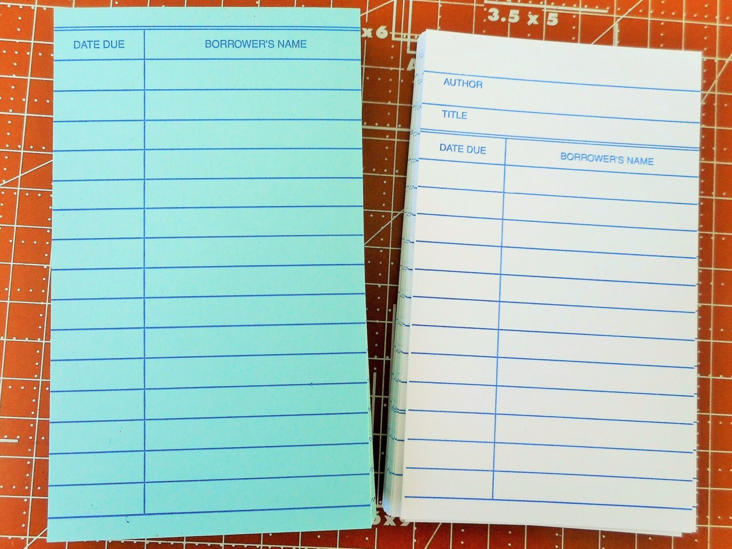 Library Cards Set of 20 Check Out Cards Light Blue - Etsy