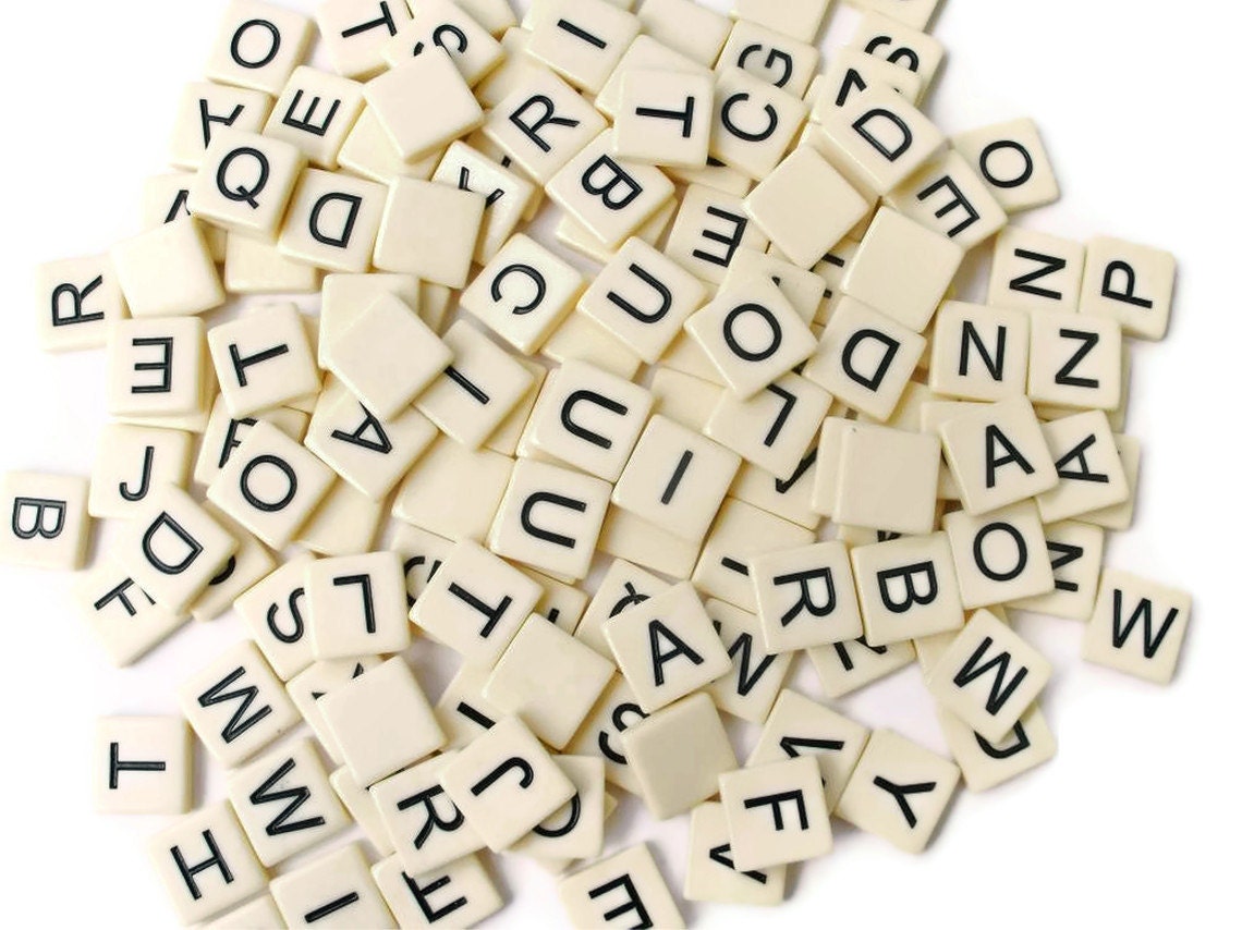 Vintage Anagram Letter Tiles Set of 25 Cream Colored Tiles - Etsy