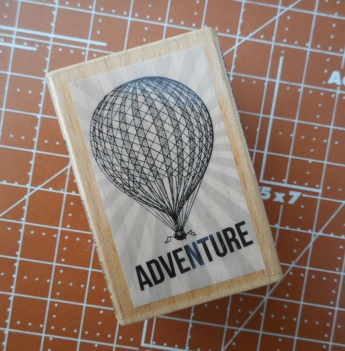 Hot Air Balloon Rubber Stamp Adventure - Etsy