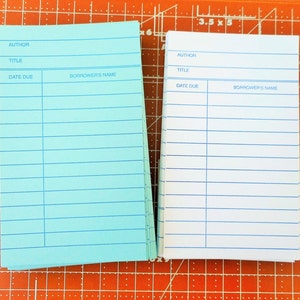 Library Cards Set of 20 Check Out Cards Light Blue - Etsy