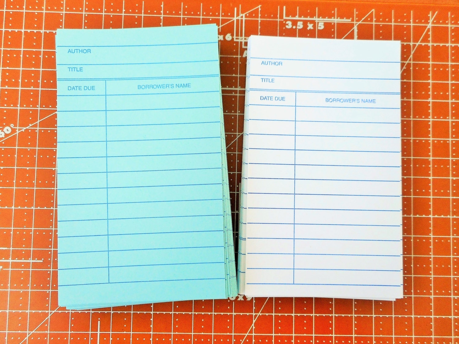 Library Cards Set of 20 Check Out Cards Light Blue - Etsy