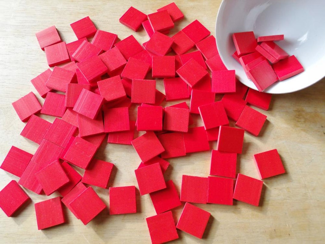 Vintage Blank Game Tiles Red One Inch Tiles Set of 50 - Etsy
