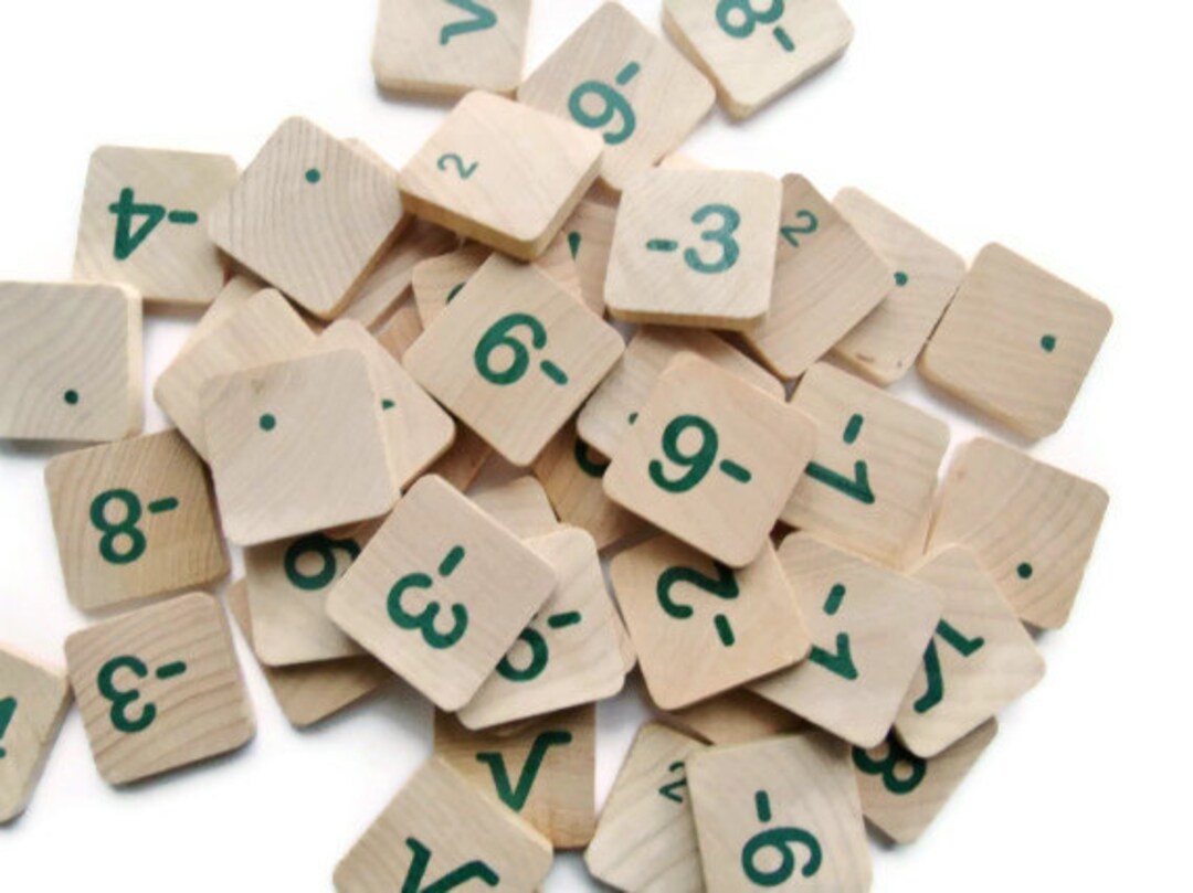 Wood Number Tiles Math Game Tiles Set of 50 - Etsy