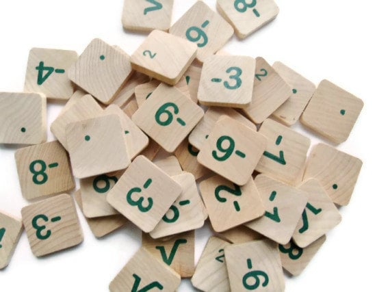 Wood Number Tiles Math Game Tiles Set of 50 | Etsy