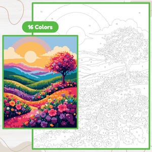 Colorful Landscape Advanced Color by Number, Paint by Number, Procreate ...