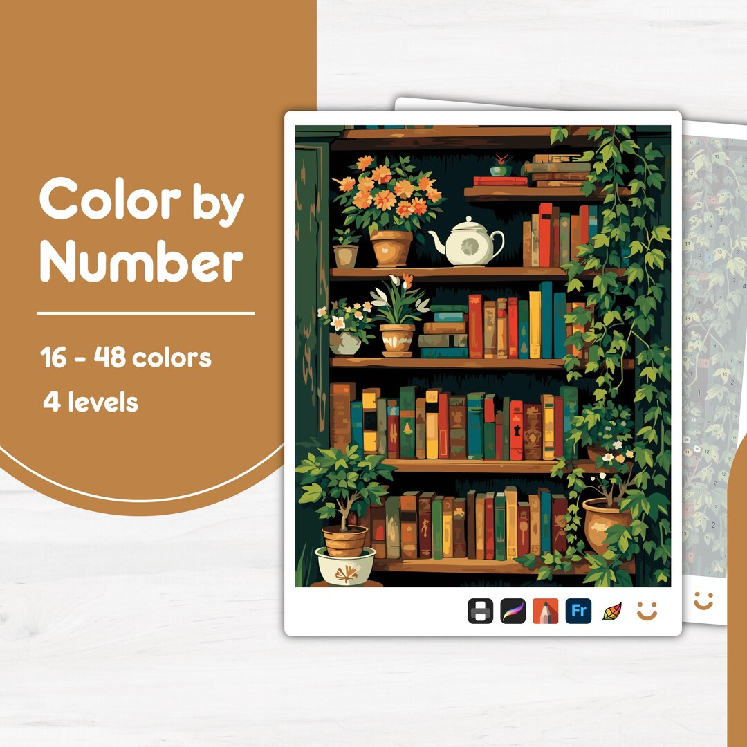 Echoes of Knowledge Color by Number PBN for Procreate, Sketchbook ...