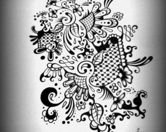 RESERVED for Kyna Custom Ink Drawing Black & White - Etsy