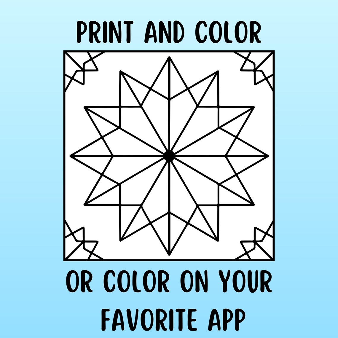 Barn Quilts Coloring Pages 40 Instant Download Images Activity Book for ...