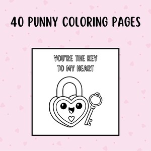 40 Funny Valentines Day Coloring Pages Instant Digital Download for ...