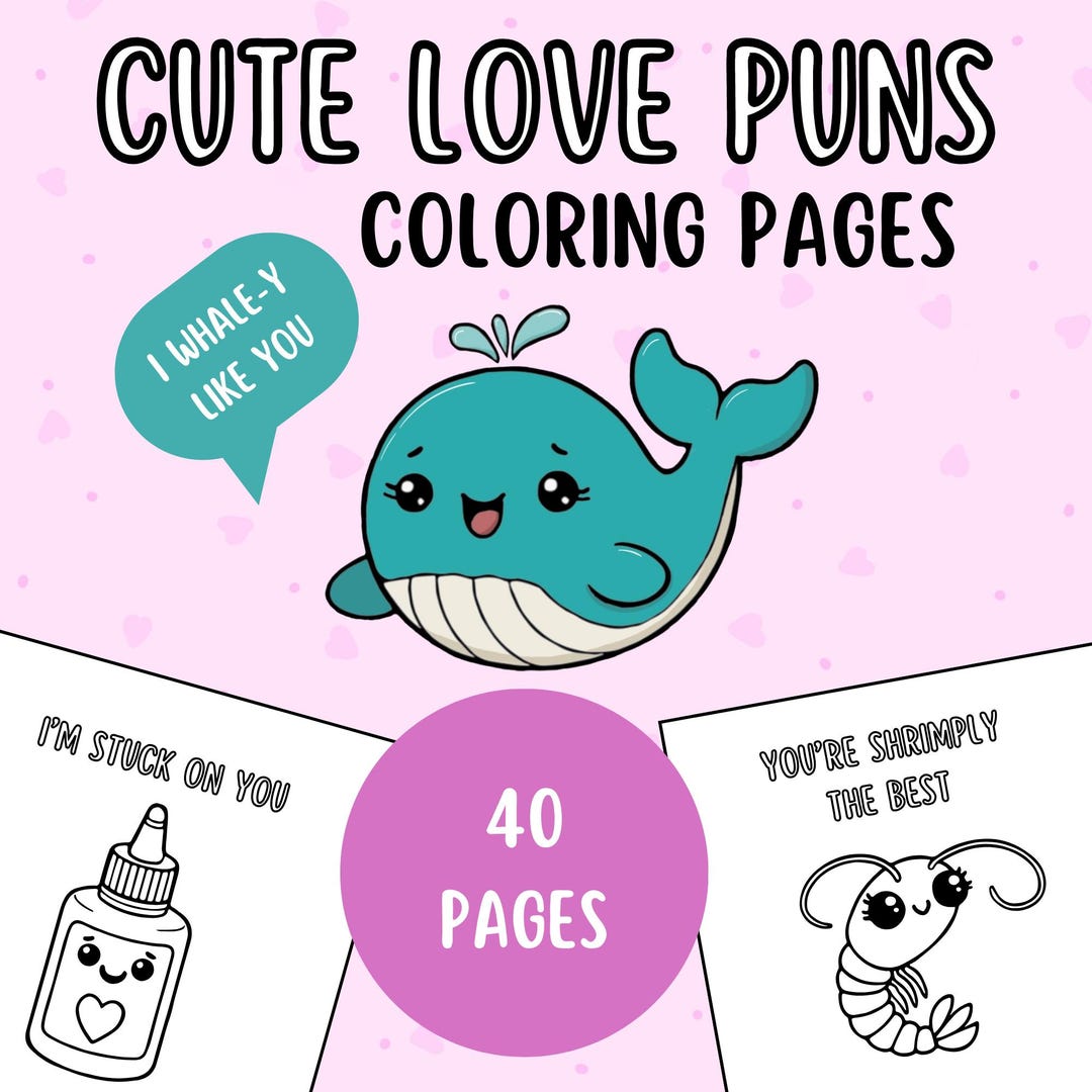 40 Cute Coloring Pages Funny Coloring Book Instant Digital Download for ...