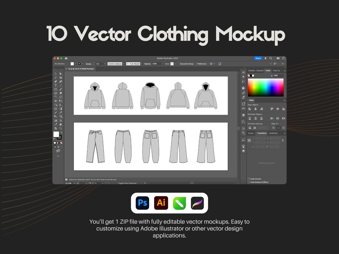 10 Vector Clothing Mockup Streetwear Design, Clothing Mockup Pack ...