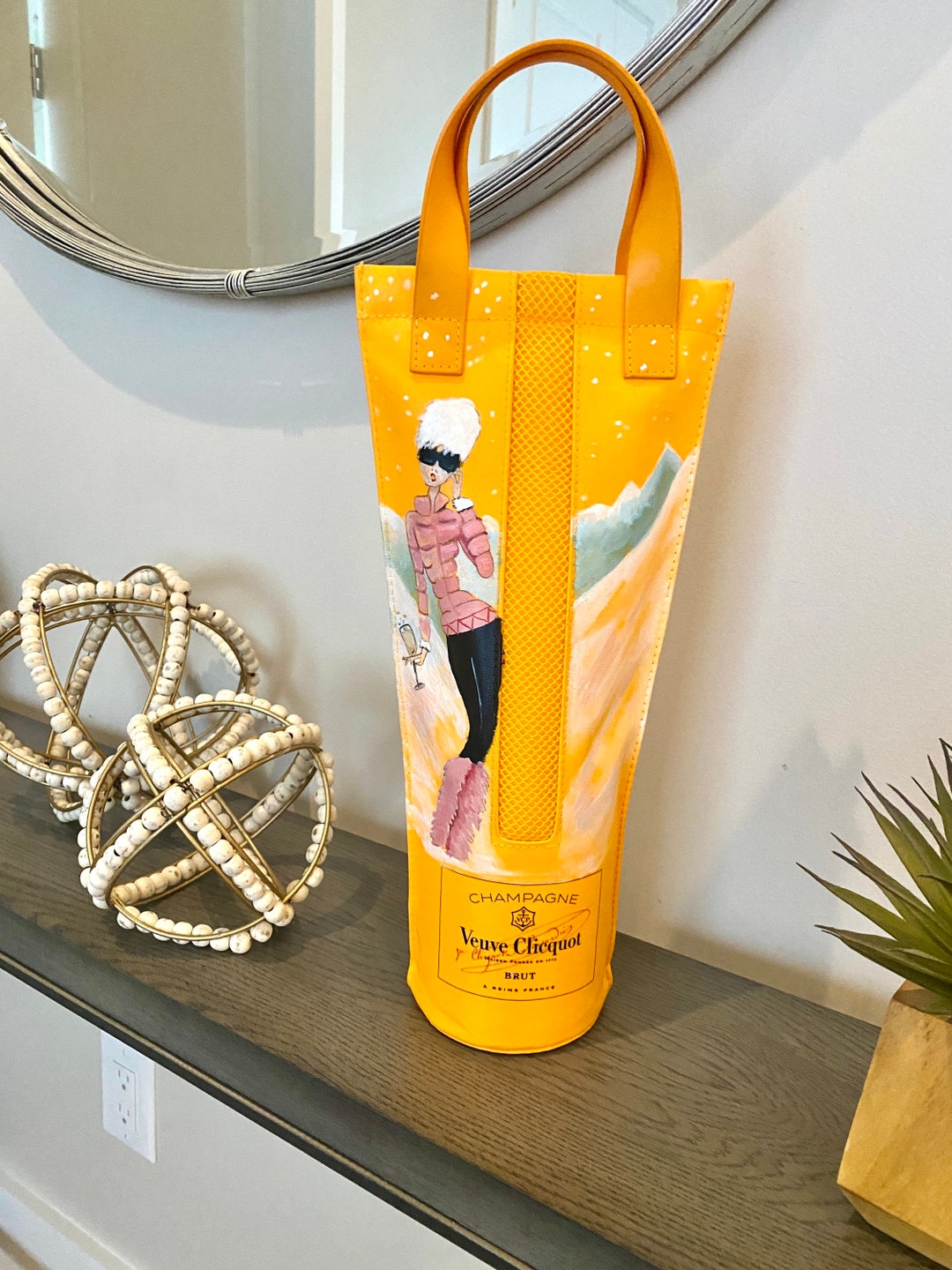 Custom Painted 2 Sides Veuve Champagne Hand Painted Gift Insulated ...