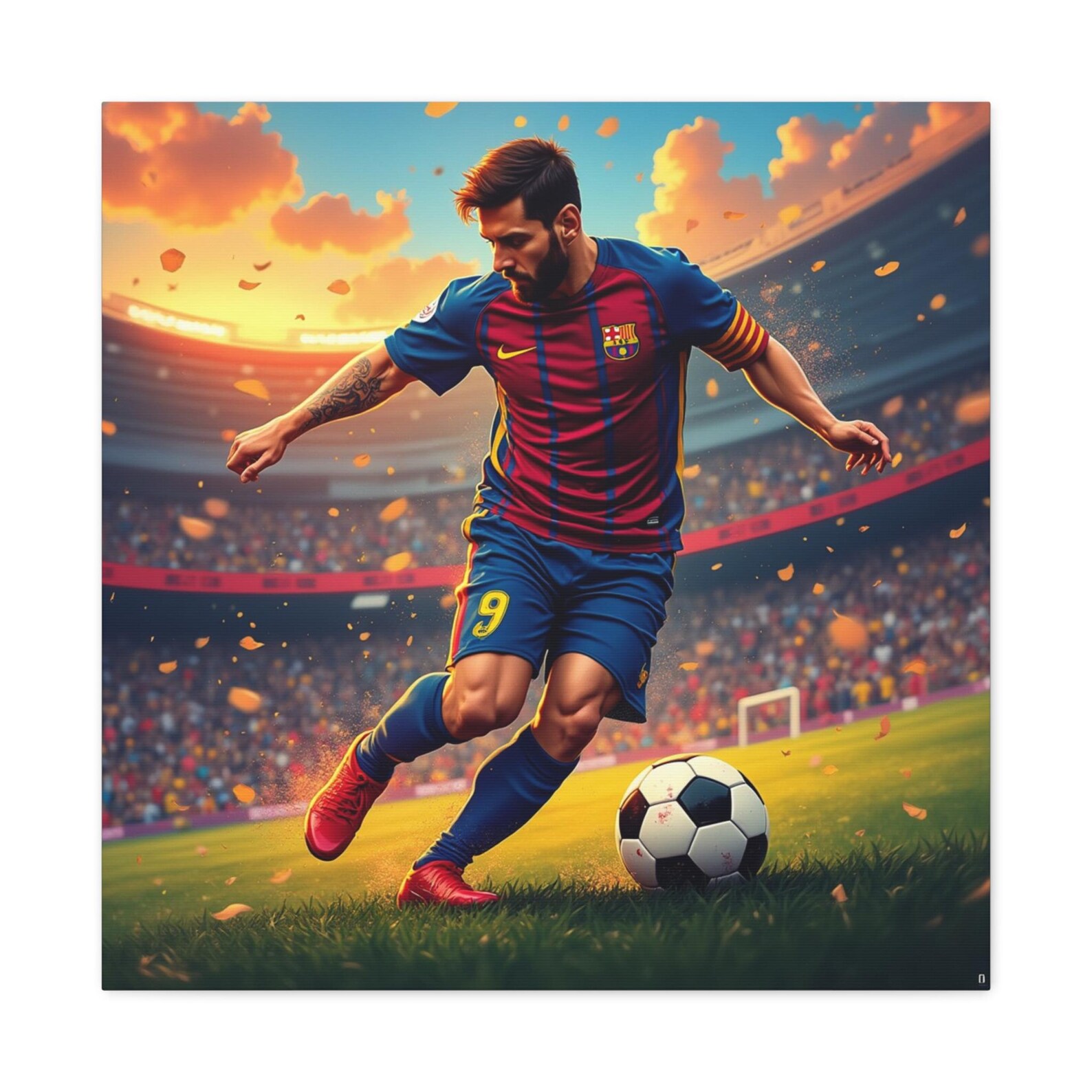 Lionel Messi Poster, Argentina Soccer Print, Soccer Art Canvas Print ...