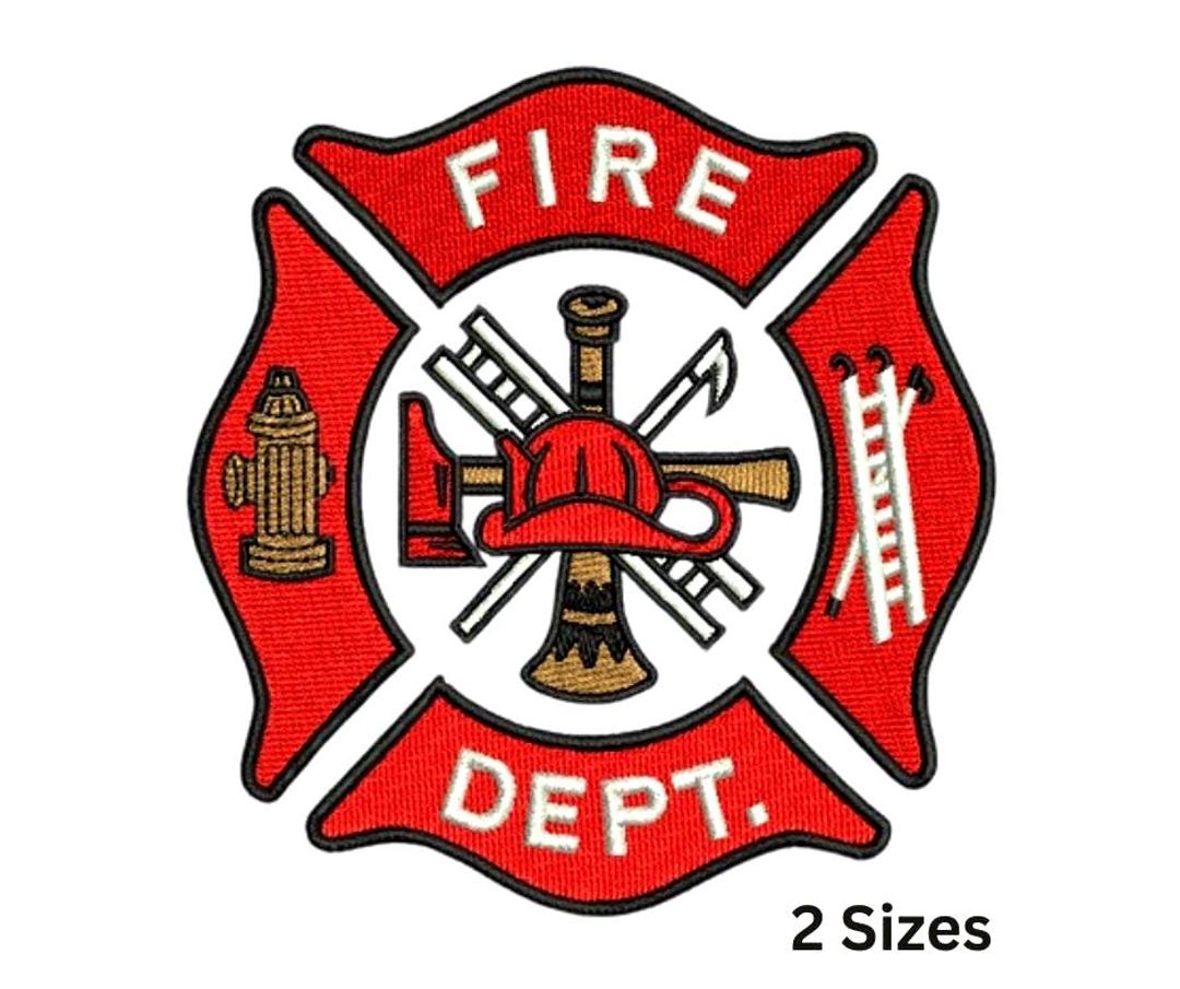 Maltese Cross Firefighter Embroidery Design: Fire Department Patch (EMB ...