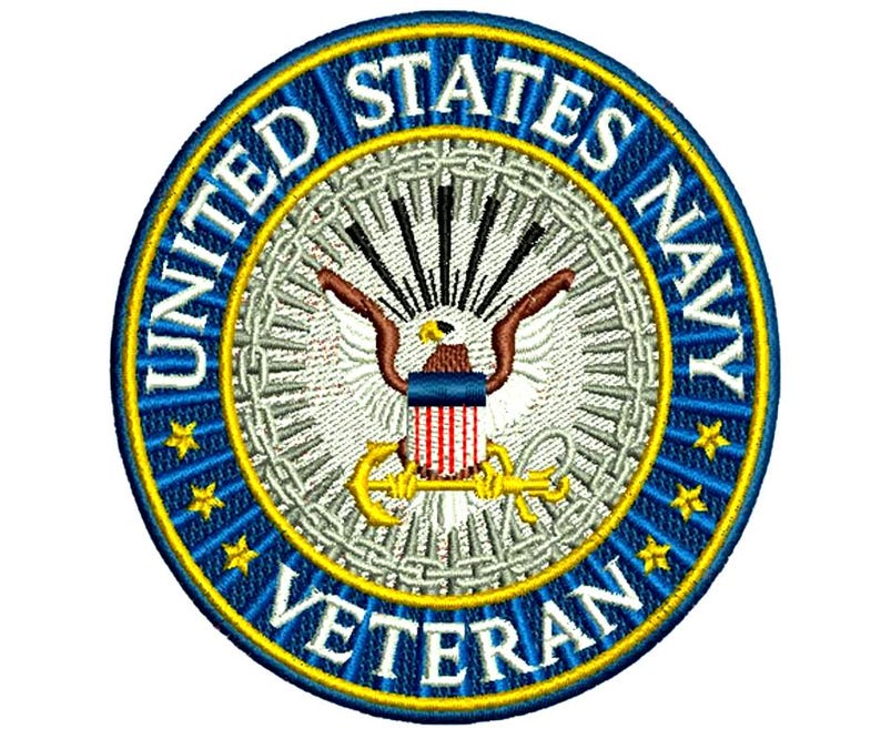 US Navy Veteran Embroidery Design | Military Badge Machine Embroidery ...