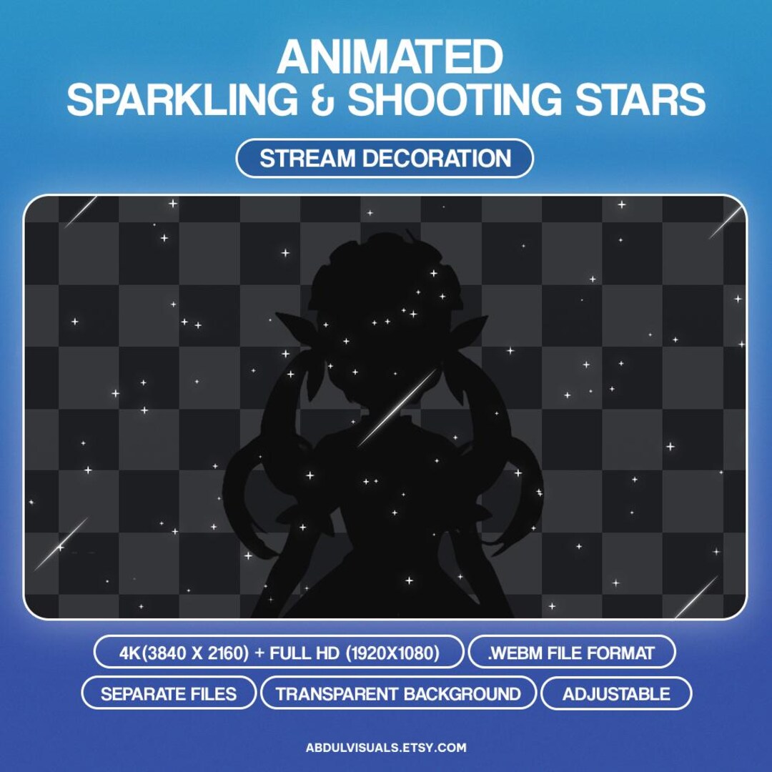Animated Sparkling Shooting Stars Stream Decoration, 4k, Adjustable ...