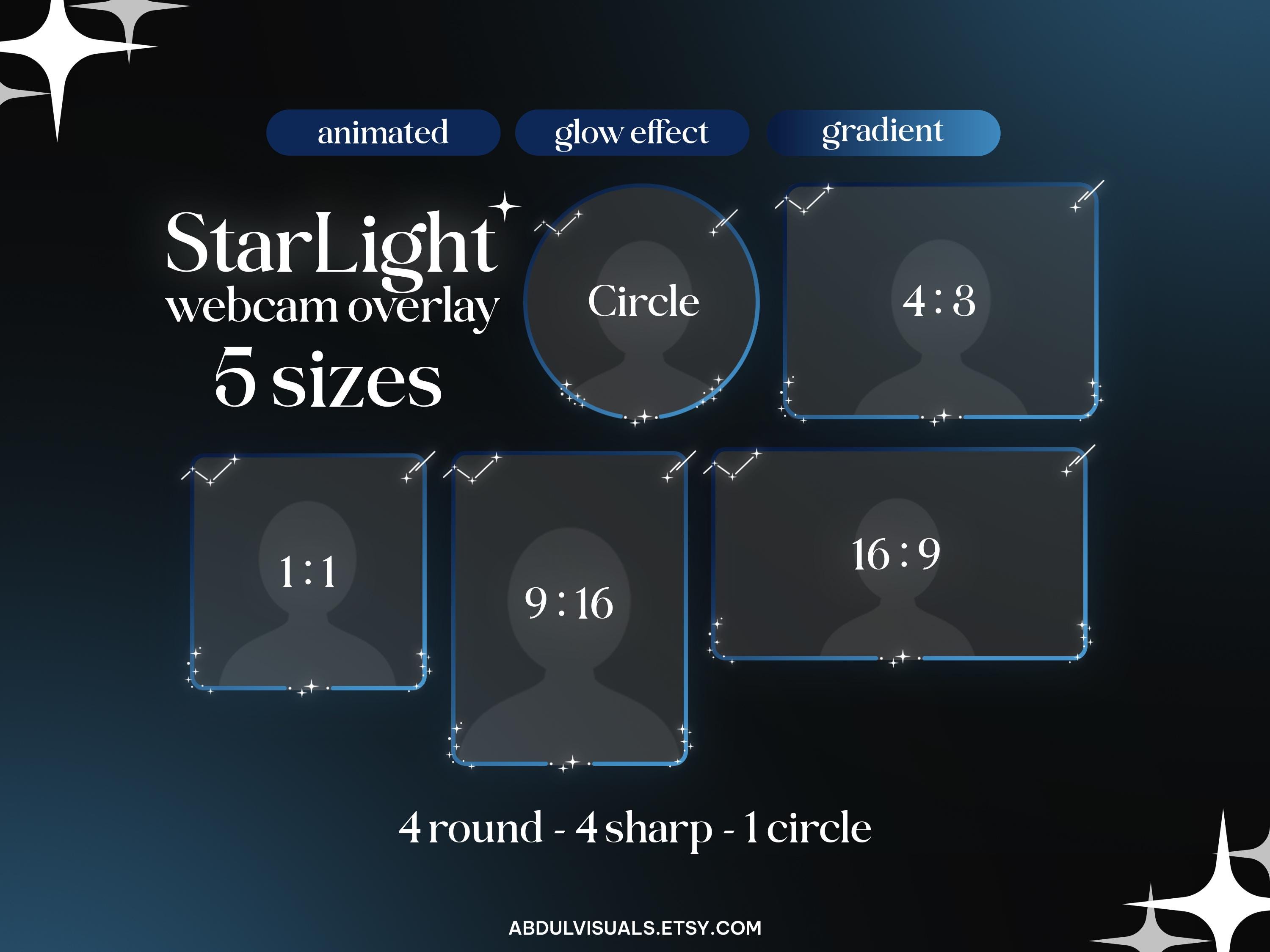 Starlight Webcam Overlay, Facecam Overlay, 5 Sizes, Blue & White ...