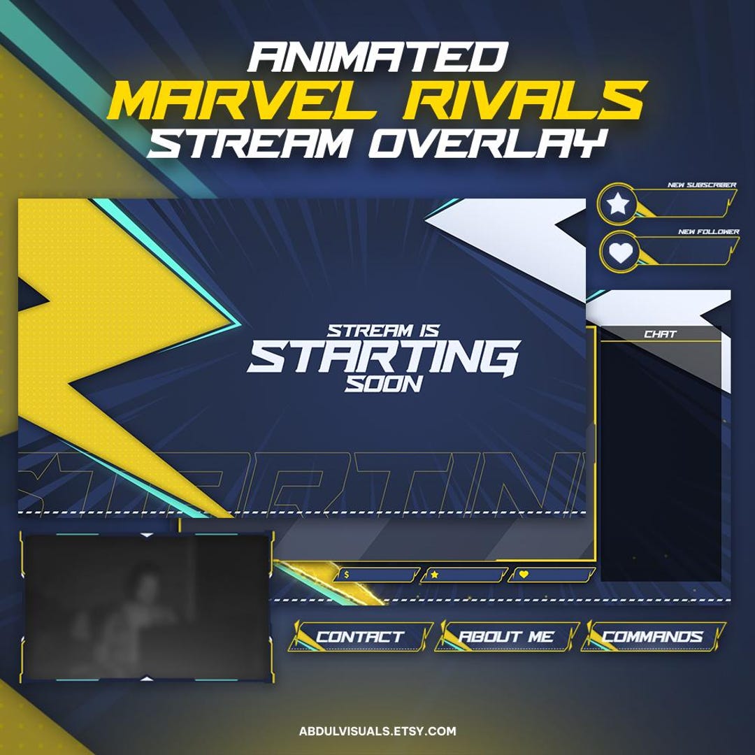 Animated Marvel Rivals Stream Overlay, Twitch Overlay, Stream Pack ...