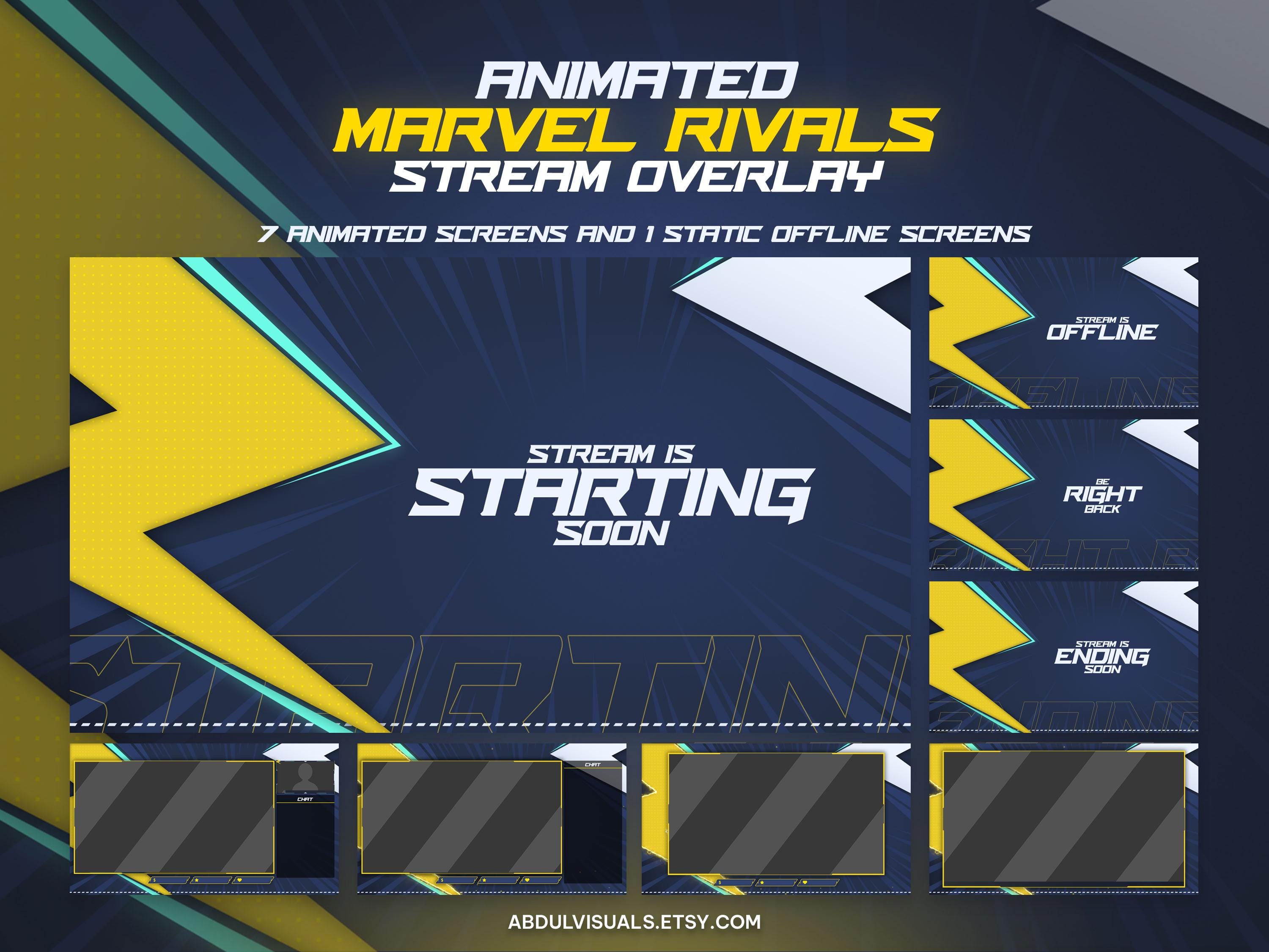 Animated Marvel Rivals Stream Overlay, Twitch Overlay, Stream Pack ...