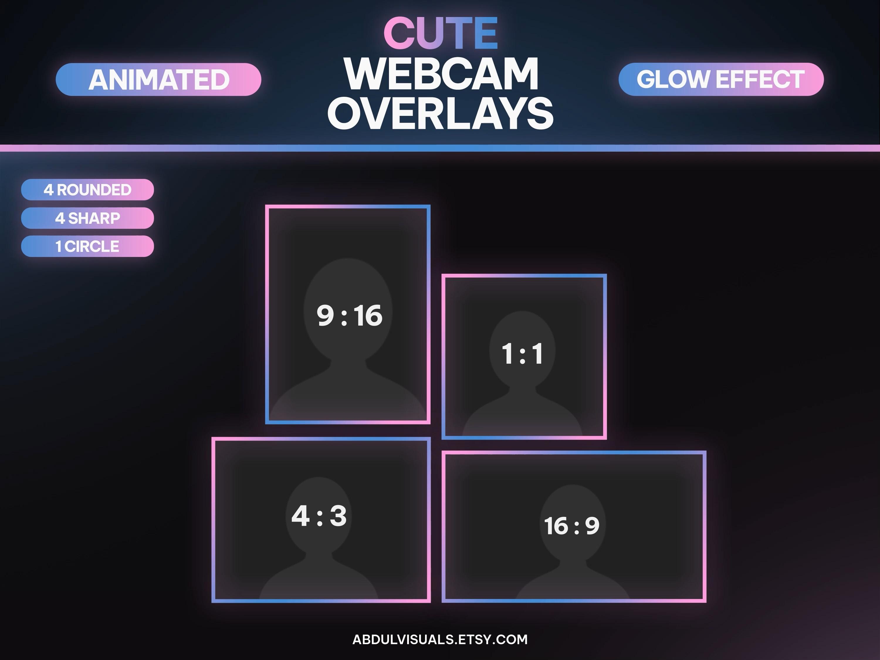 Animated Webcam Overlay, Pink & Blue, Circle and All Standard Sizes ...
