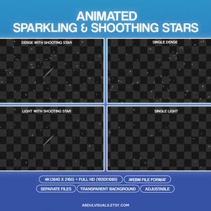 Animated Sparkling Shooting Stars Stream Decoration, 4k, Adjustable ...