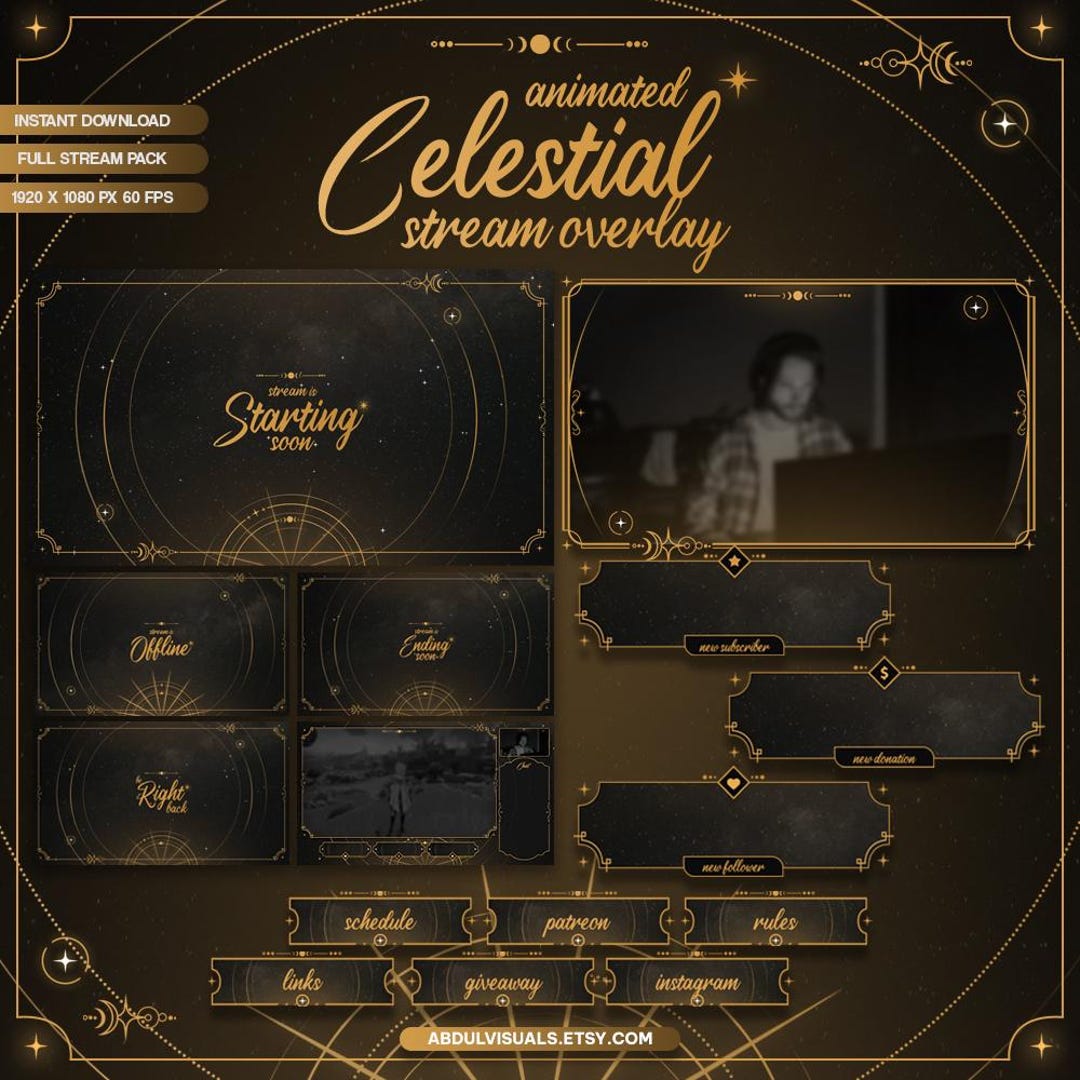 Animated Celestial Stream Overlay Celestial Stream Pack Celestial ...