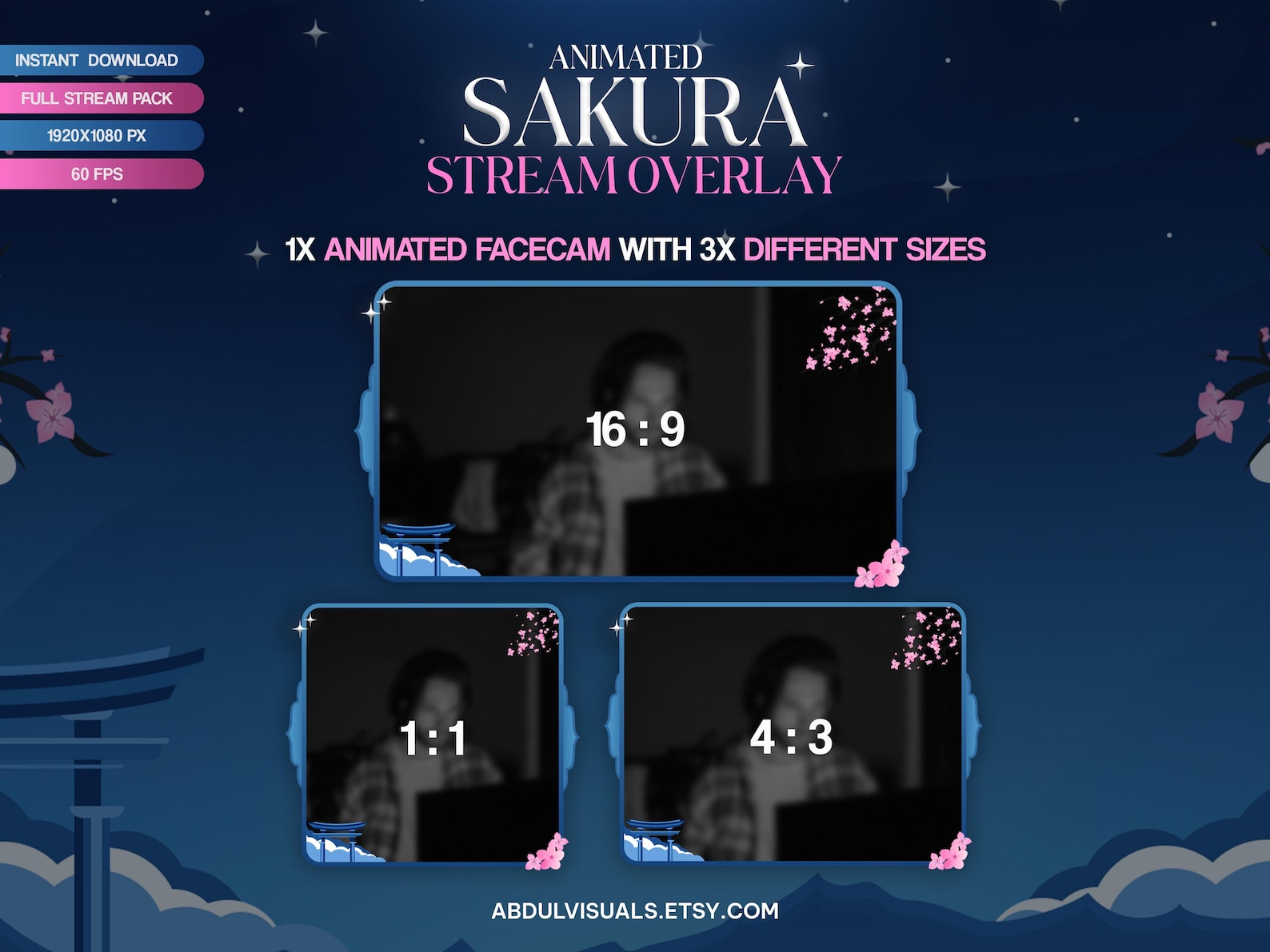 Sakura, Pink Cherry Blossom Stream Package, Pink Sakura Overlay ...