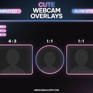 Animated Webcam Overlay, Pink & Blue, Circle and All Standard Sizes ...