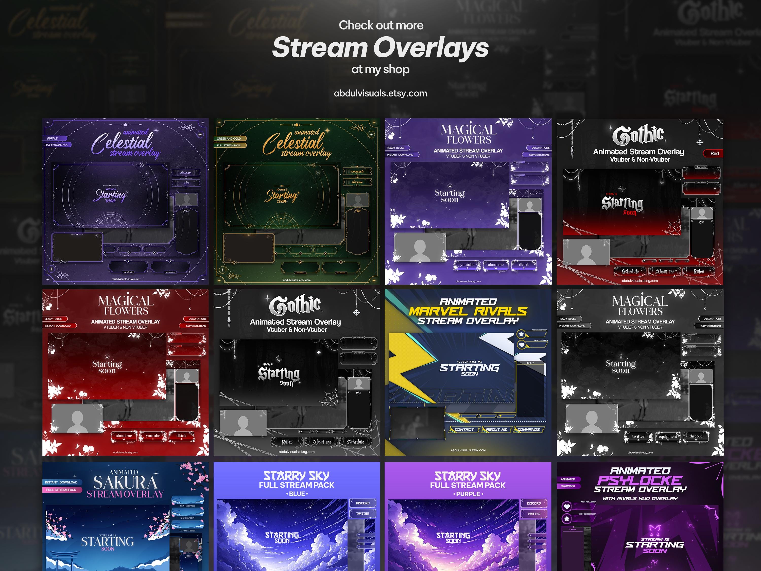 Animated Stream Overlay Celestial, Celestial Stream Pack, Gold ...