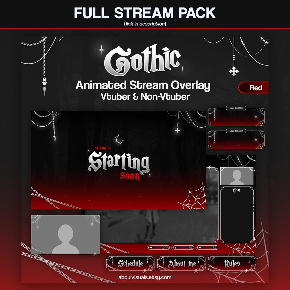 Goth Animated Screens, Red & Black, Moon, Stars, Starting, Ending, Brb ...