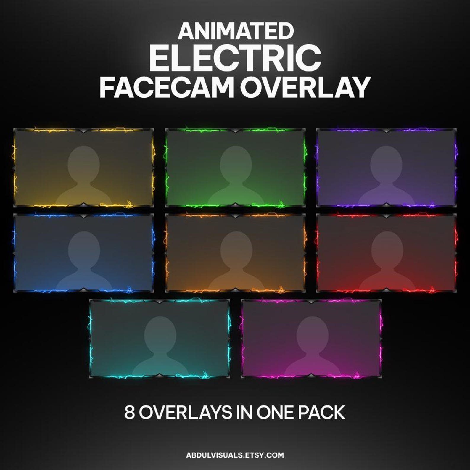 Animated Electric Overlays | Webcam Overlay | Electric Cam Overlay ...