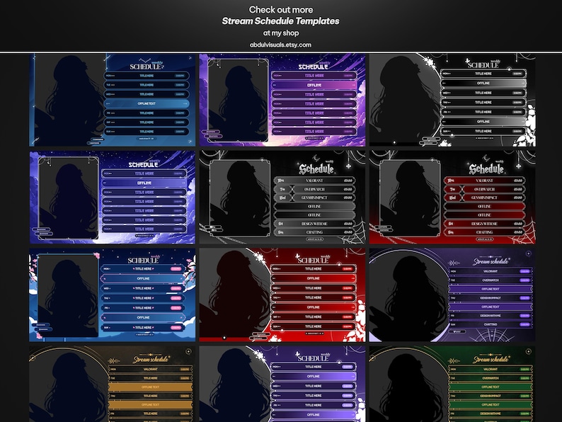 Mystical Stars Stream Schedule Template, Canva Customizable, Stream ...