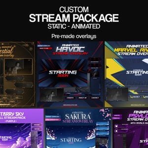 Custom Stream Overlay - Twitch Overlay Package - Screens, Alerts ...