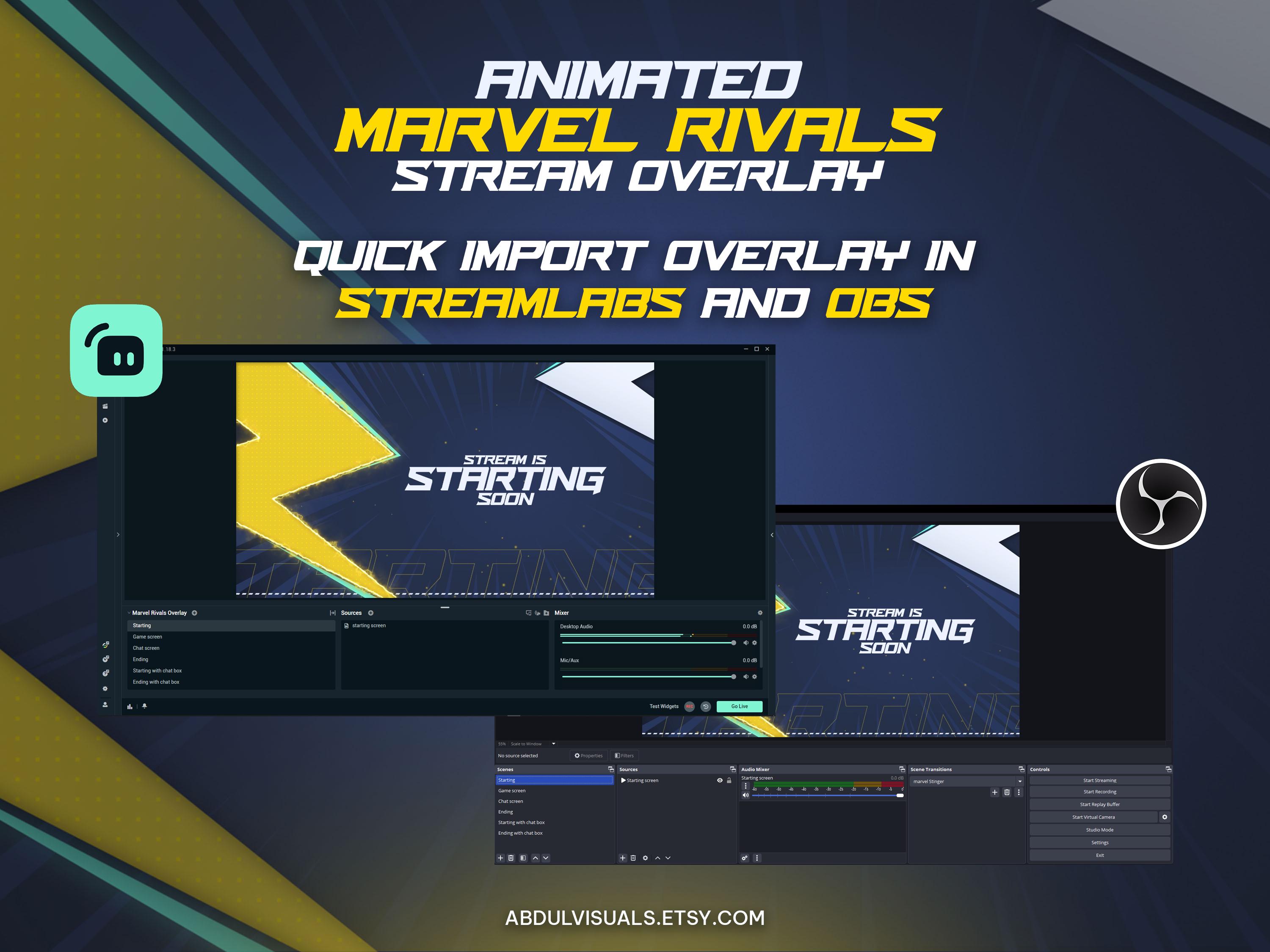 Animated Marvel Rivals Stream Overlay, Twitch Overlay, Stream Pack ...
