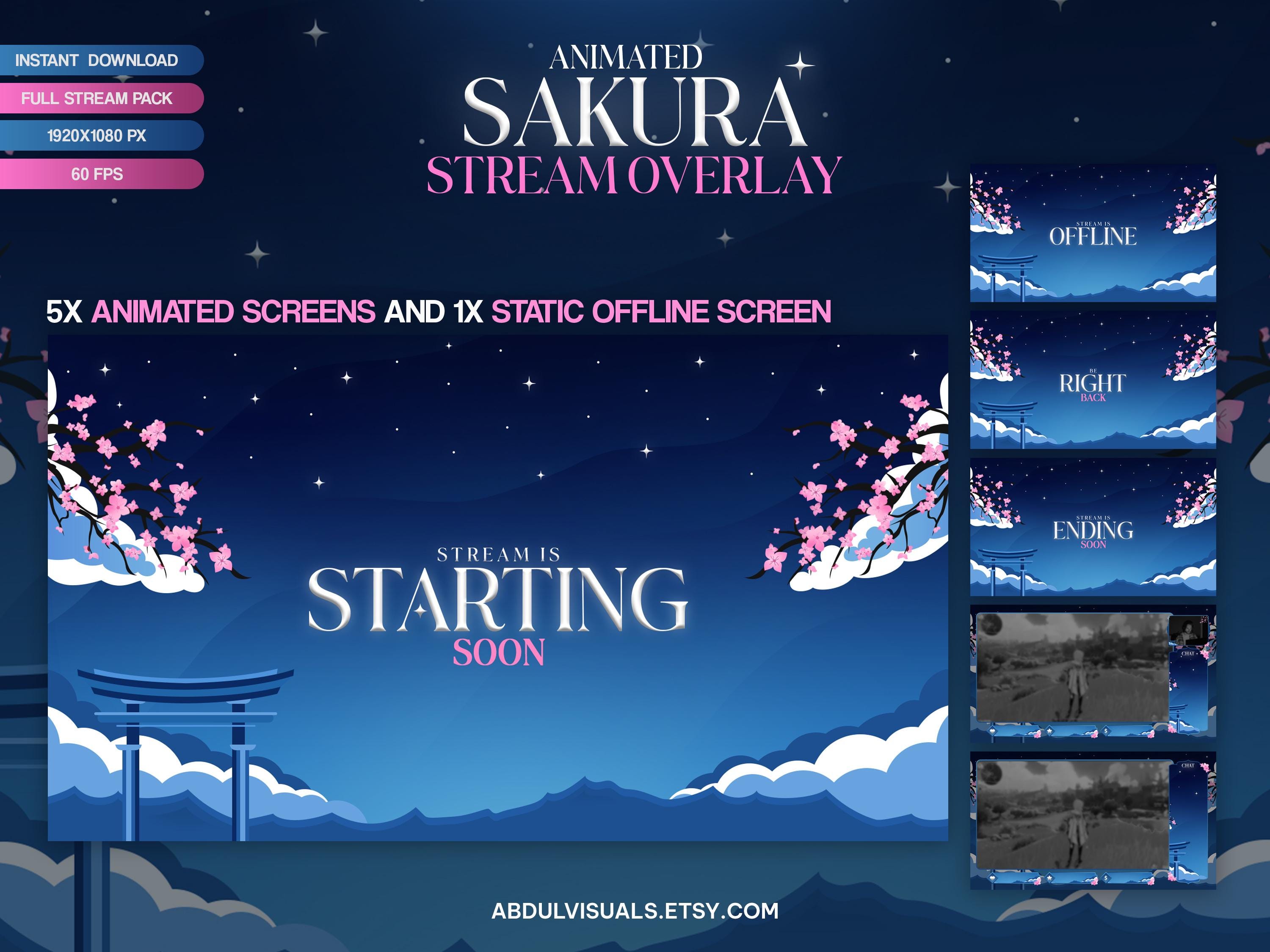 Sakura, Pink Cherry Blossom Stream Package, Pink Sakura Overlay ...