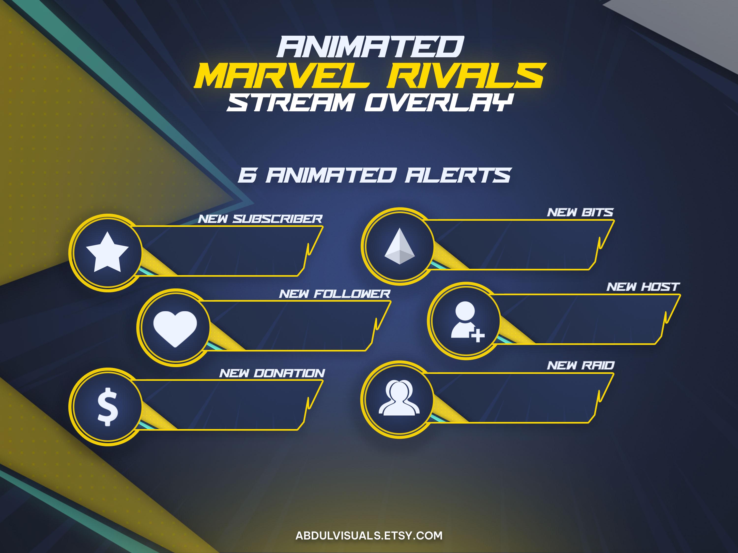 Animated Marvel Rivals Stream Overlay, Twitch Overlay, Stream Pack ...