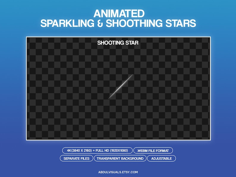 Animated Sparkling Shooting Stars Stream Decoration, 4k, Adjustable ...