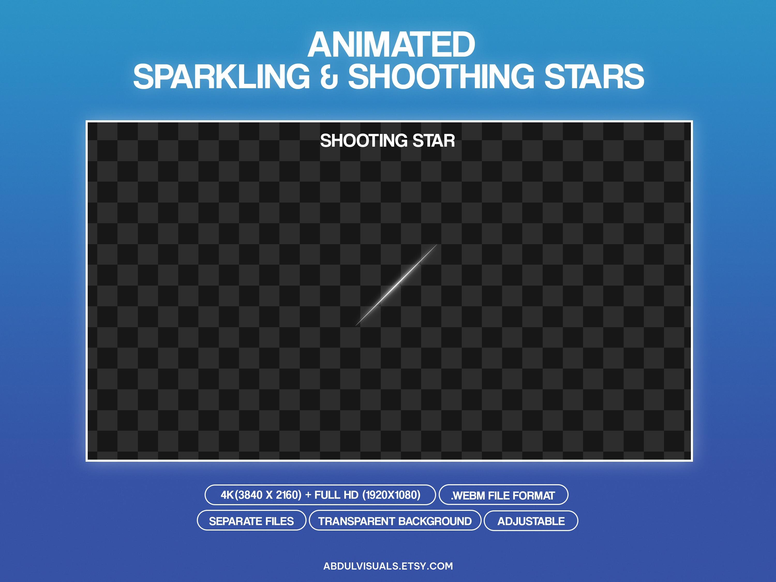 Animated Sparkling Shooting Stars Stream Decoration, 4k, Adjustable ...