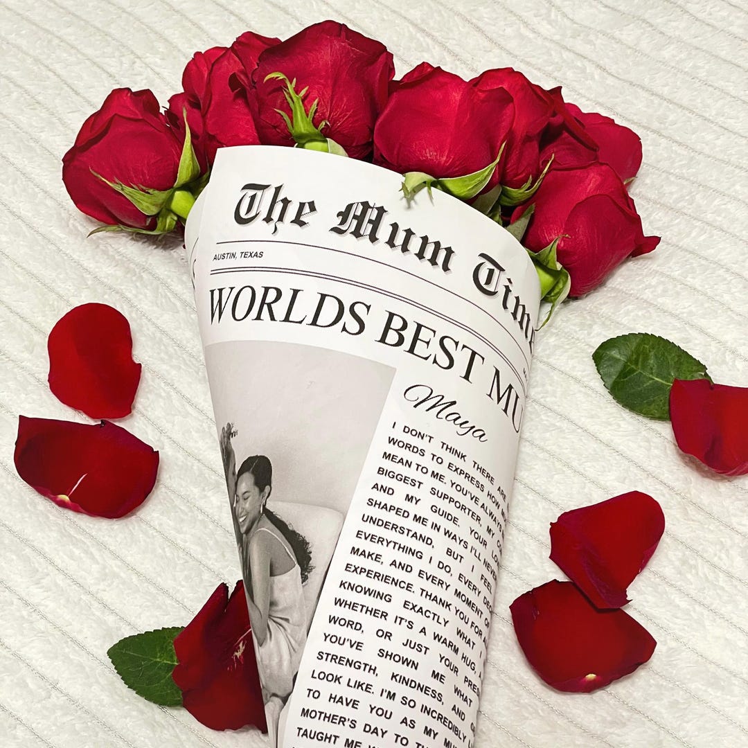 Mothers Day Newspaper Template | Mothers Day Gift | Personalized Gift ...