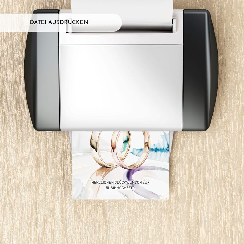 Ruby Wedding Money Gift Card | Printable DIY (PDF Download) - Etsy