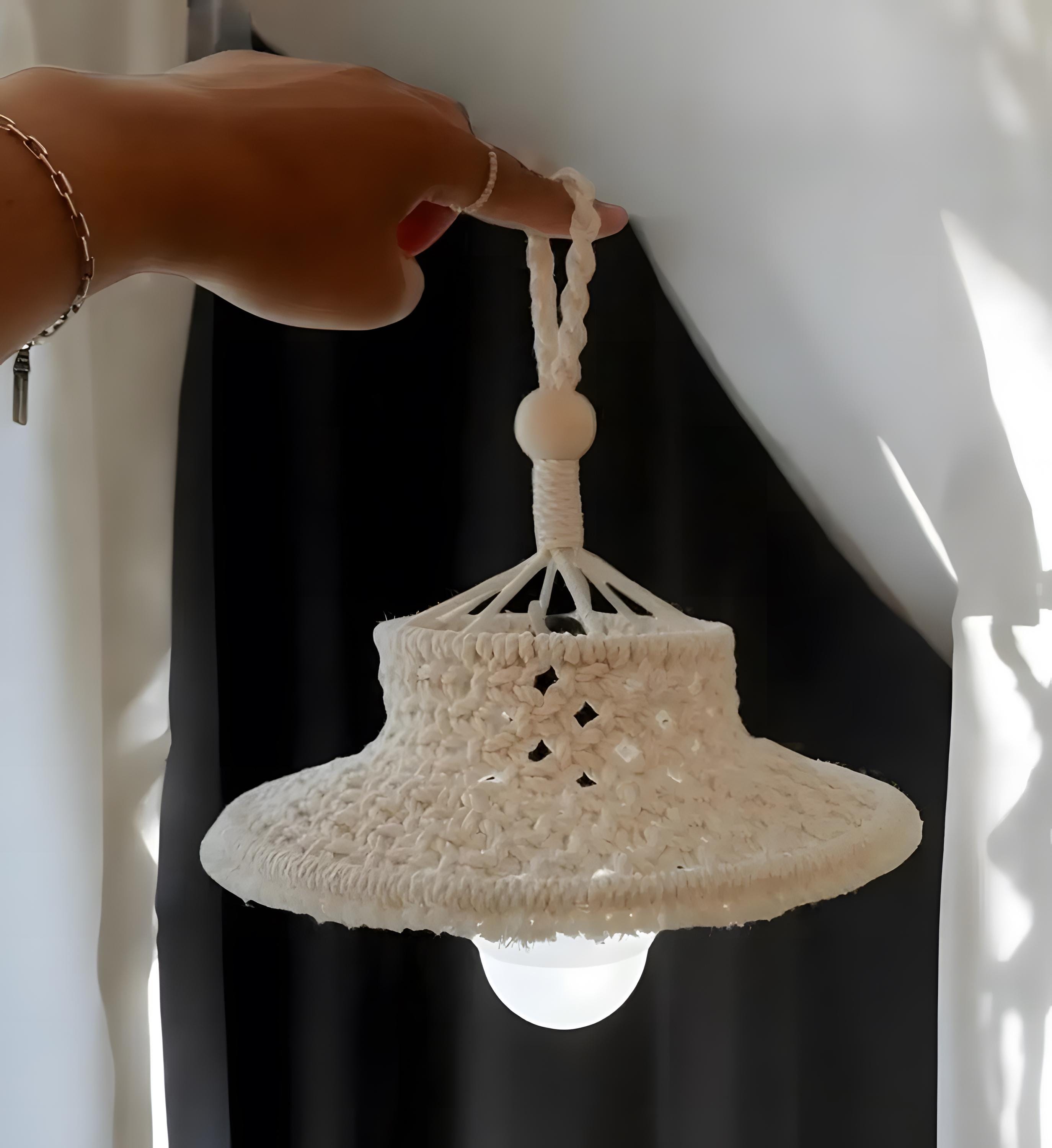 Handmade Macrame Lamp Shade: Boho Cotton Pendant Light Cover - Etsy