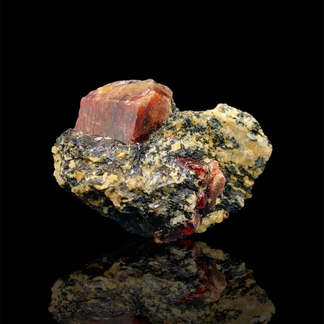 Red Zircon Natural Crystal Specimen | Raw Zircon With Mother Rock ...